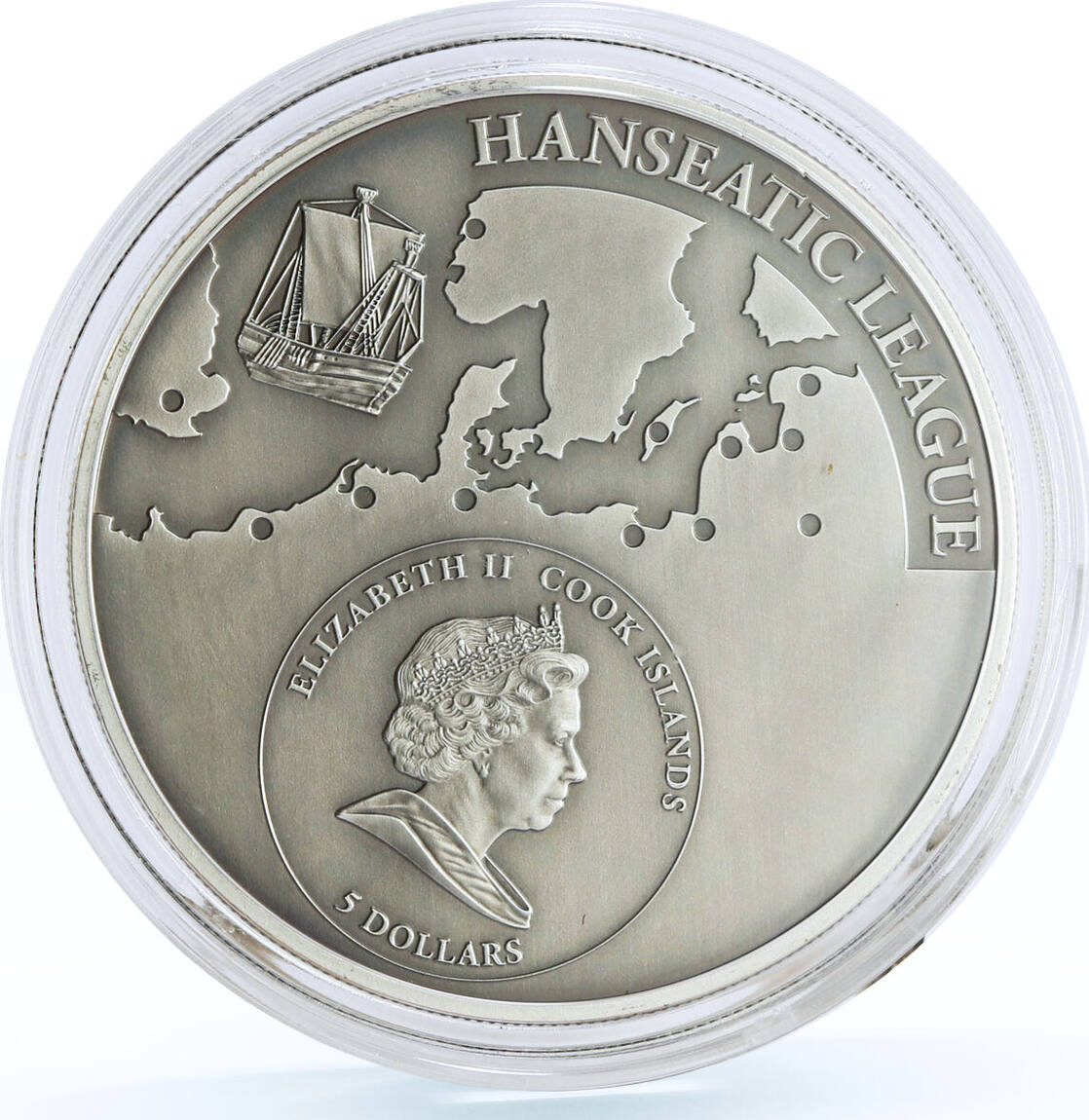 Cook Islands 5 dollars Hanseatic League Kaliningrad Konigsberg silver ...