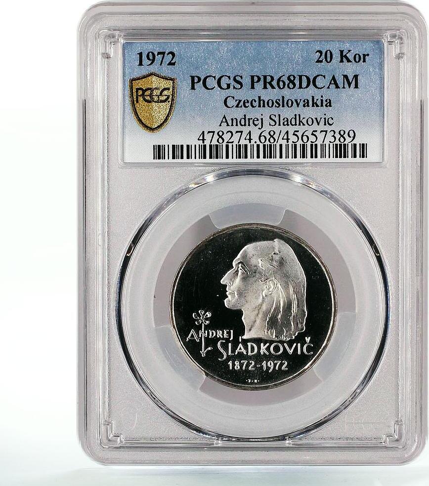 Czech Republic Czechoslovakia 20 korun Poet Andrej Sladkovic Poetry ...