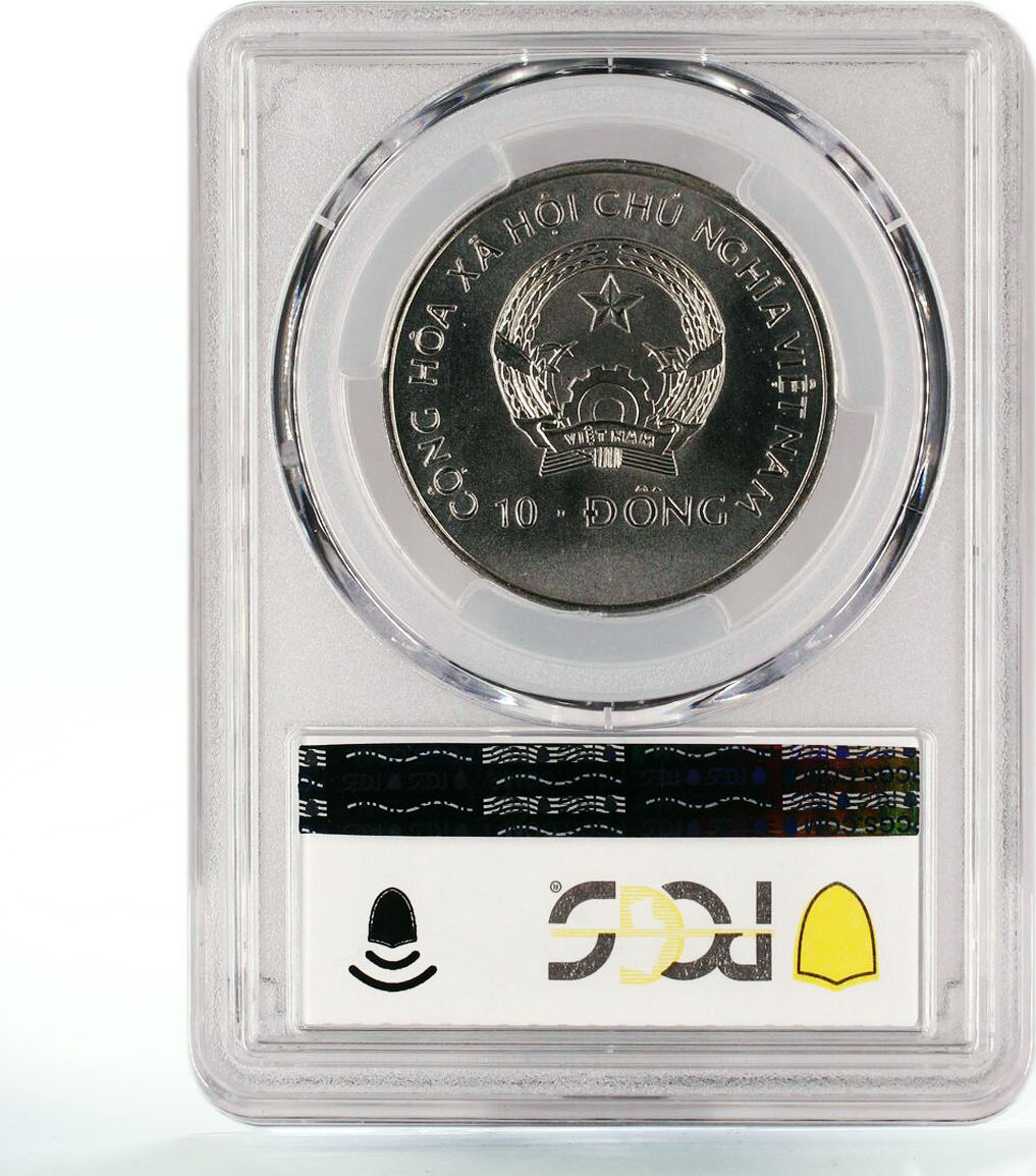 Vietnam 10 dong Dinosaur Diplodocus MS67 PCGS CuNi coin 1993 UNC | MA-Shops