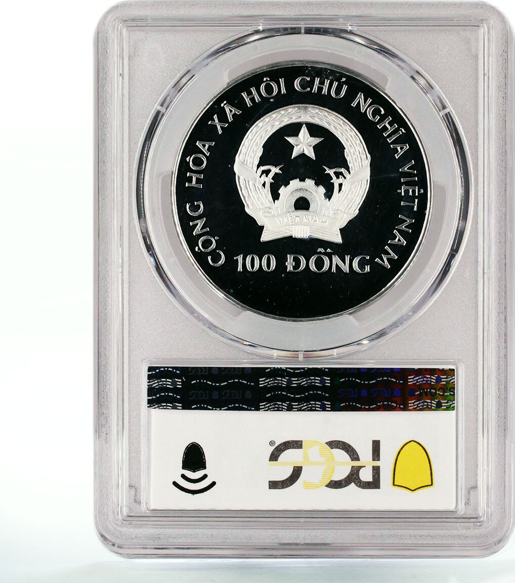 Vietnam 100 dong Dinosaurus Pterodactyl Rhamphorhynchus PR64 PCGS Ag ...