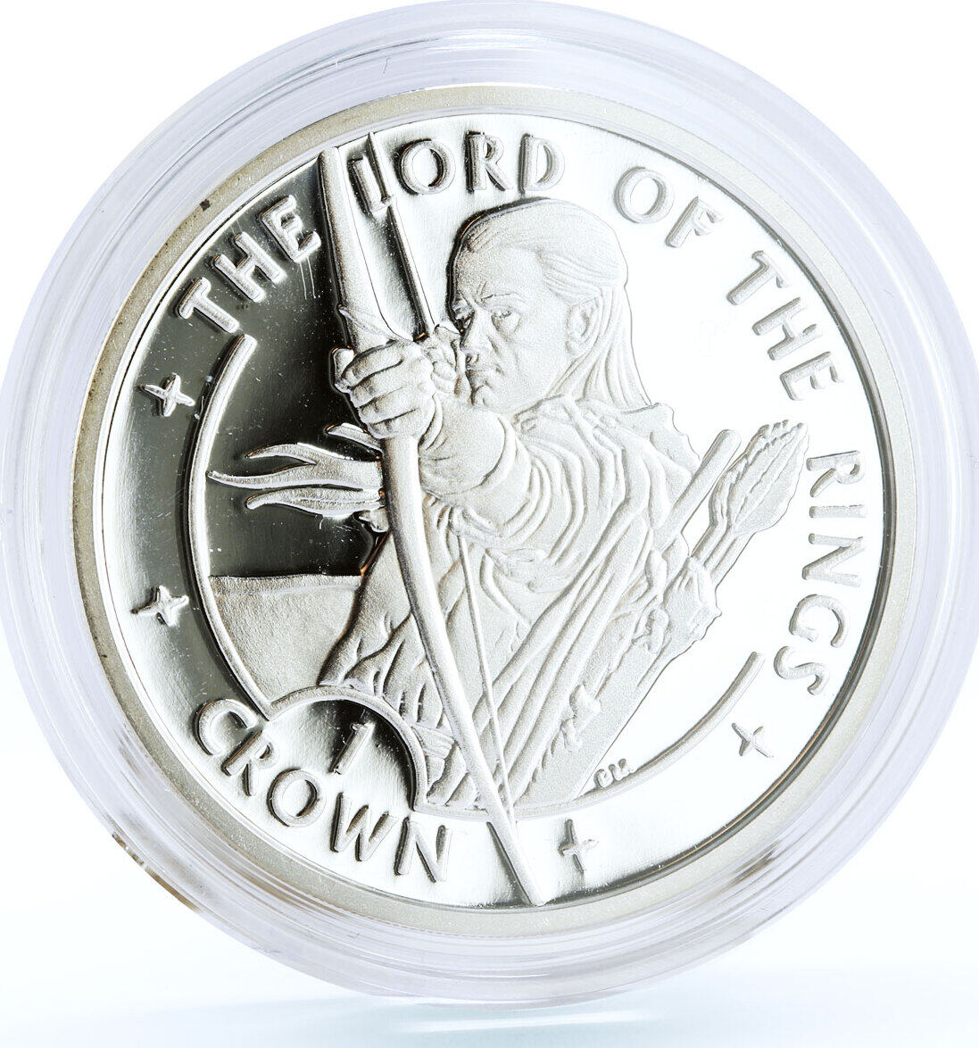 Isle of Man 1 crown Lord of the Rings Elf Archer Legolas proof silver ...