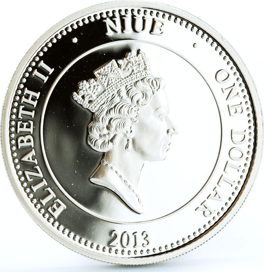 Niue 1 dollar Flowers Lillies Taj Mahal Palace Architecture silver coin ...