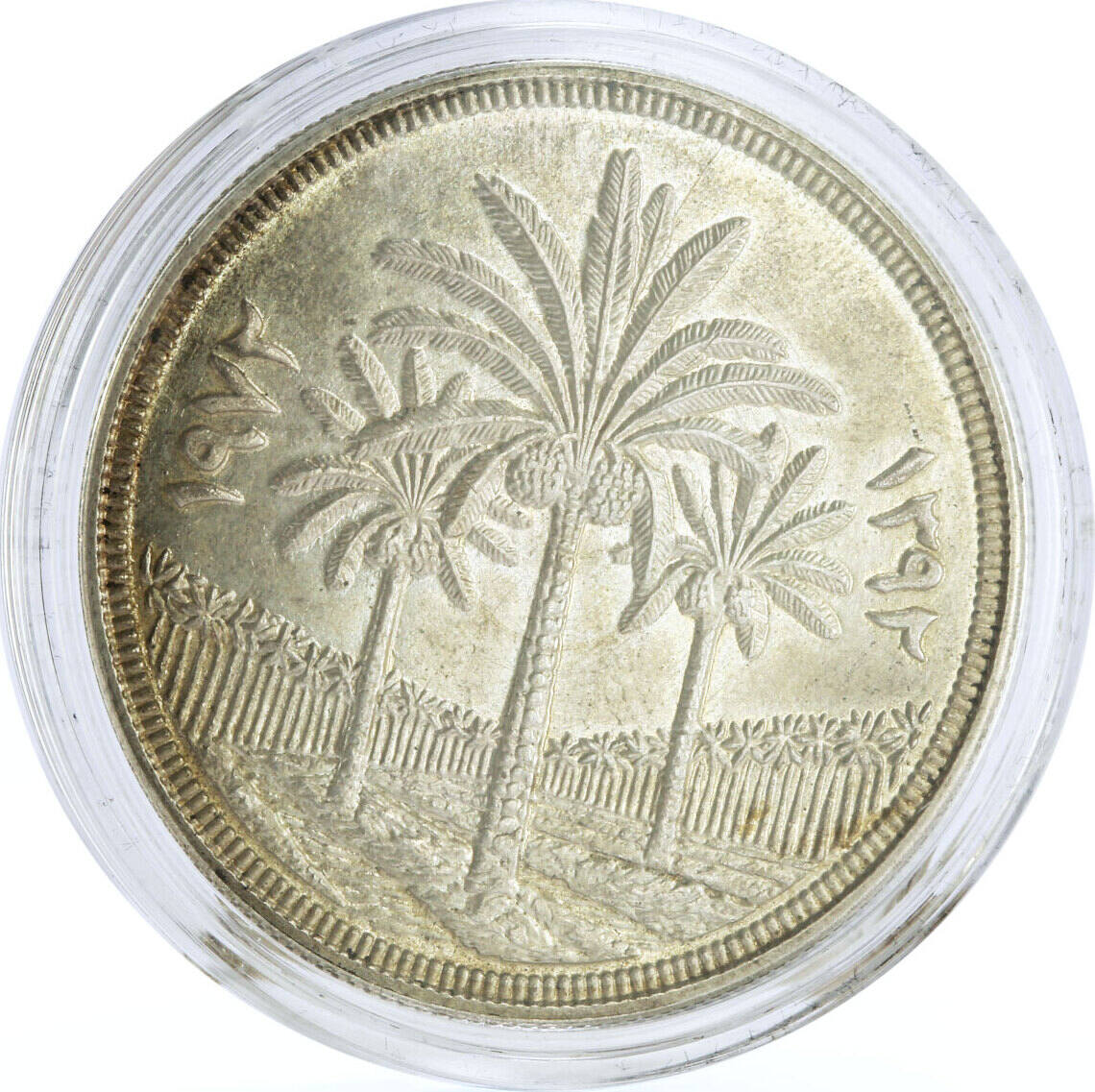Iraq 1 dinar 25th Anniversary of Central Bank silver coin 1972 BU | MA ...