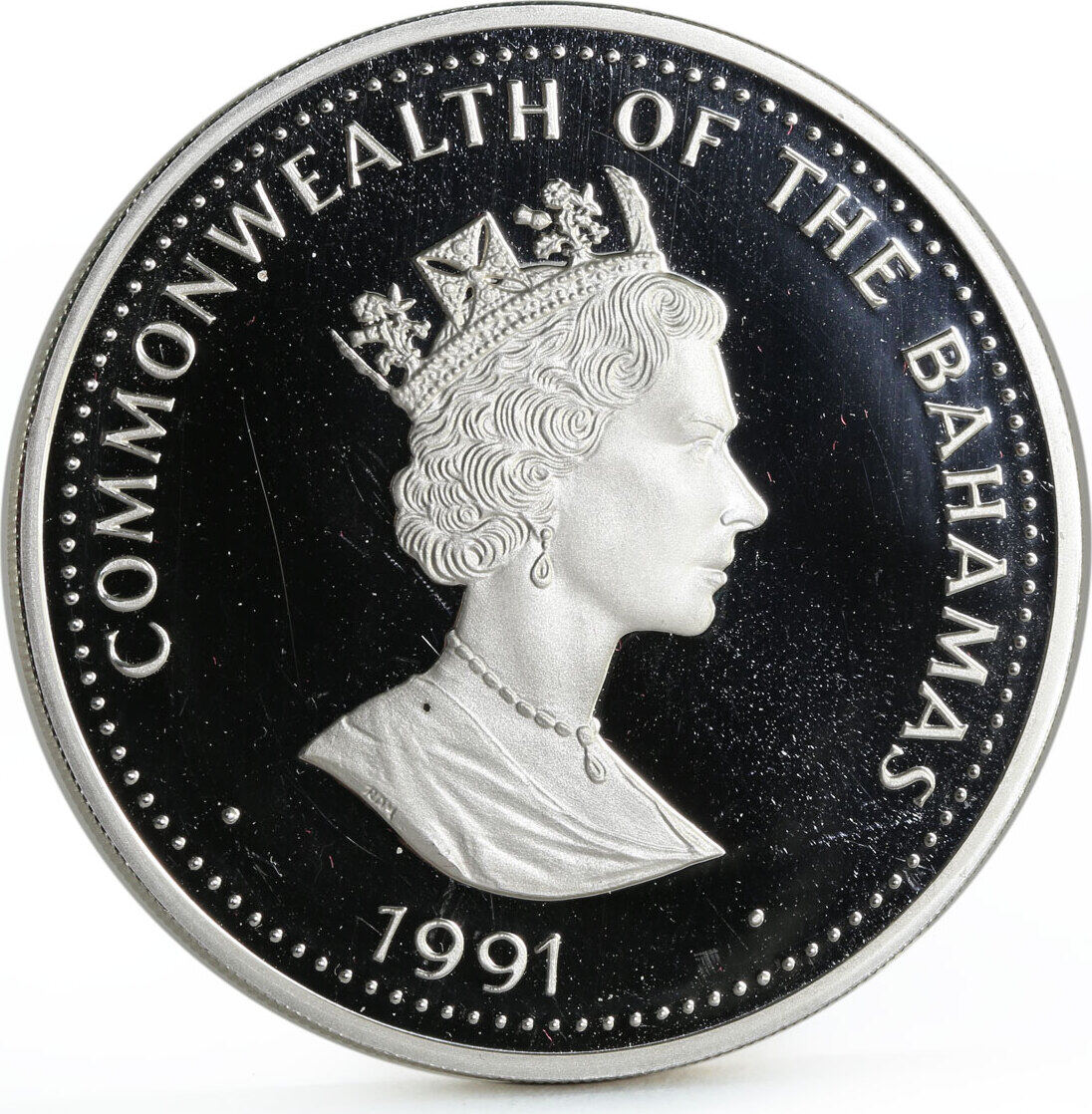 Bahamas 25 dollars Discovered New World series Columbu's Ship silver ...