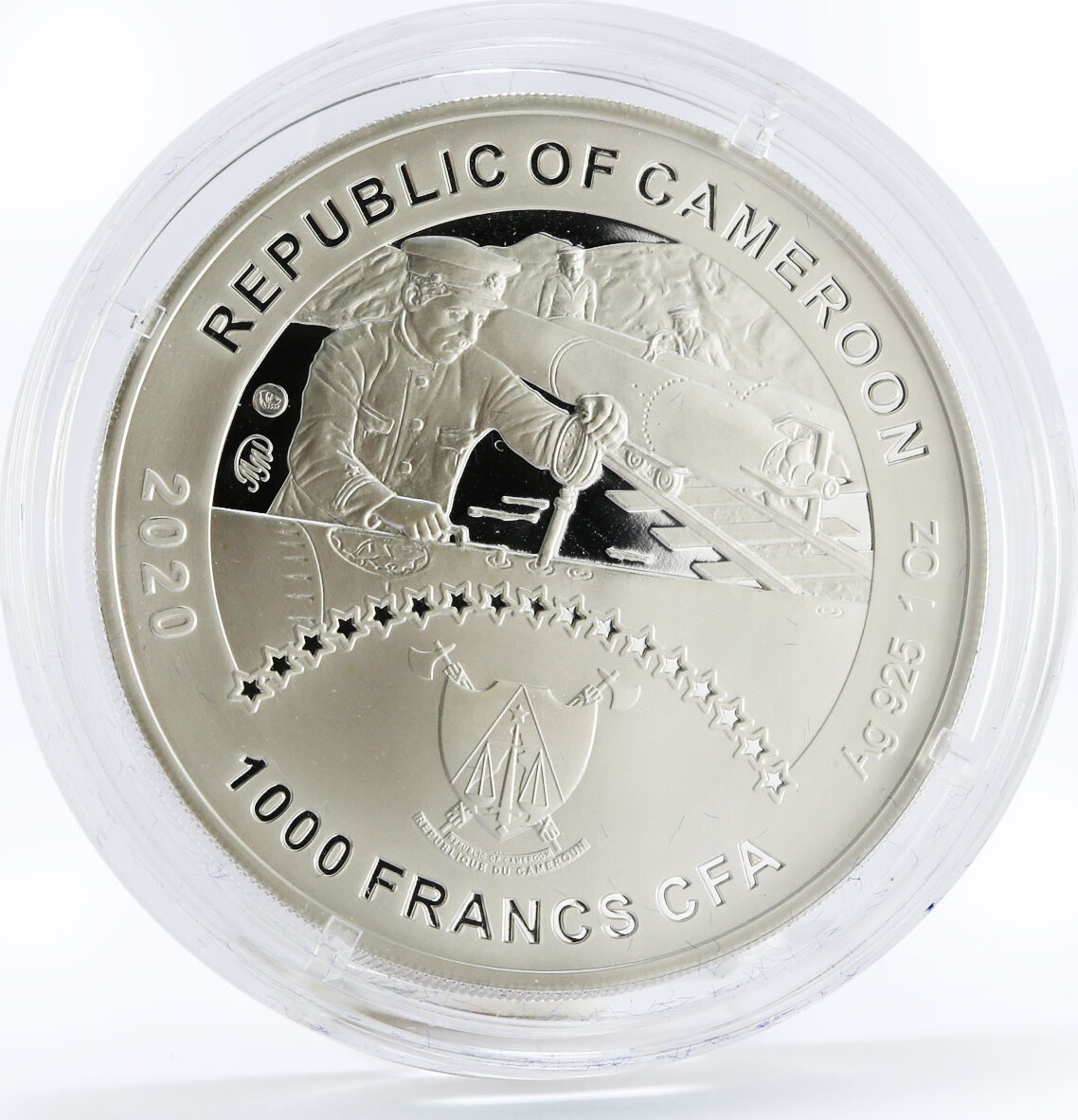 Cameroon 1000 francs Weapon of Victory series D-3 Ship colored silver ...