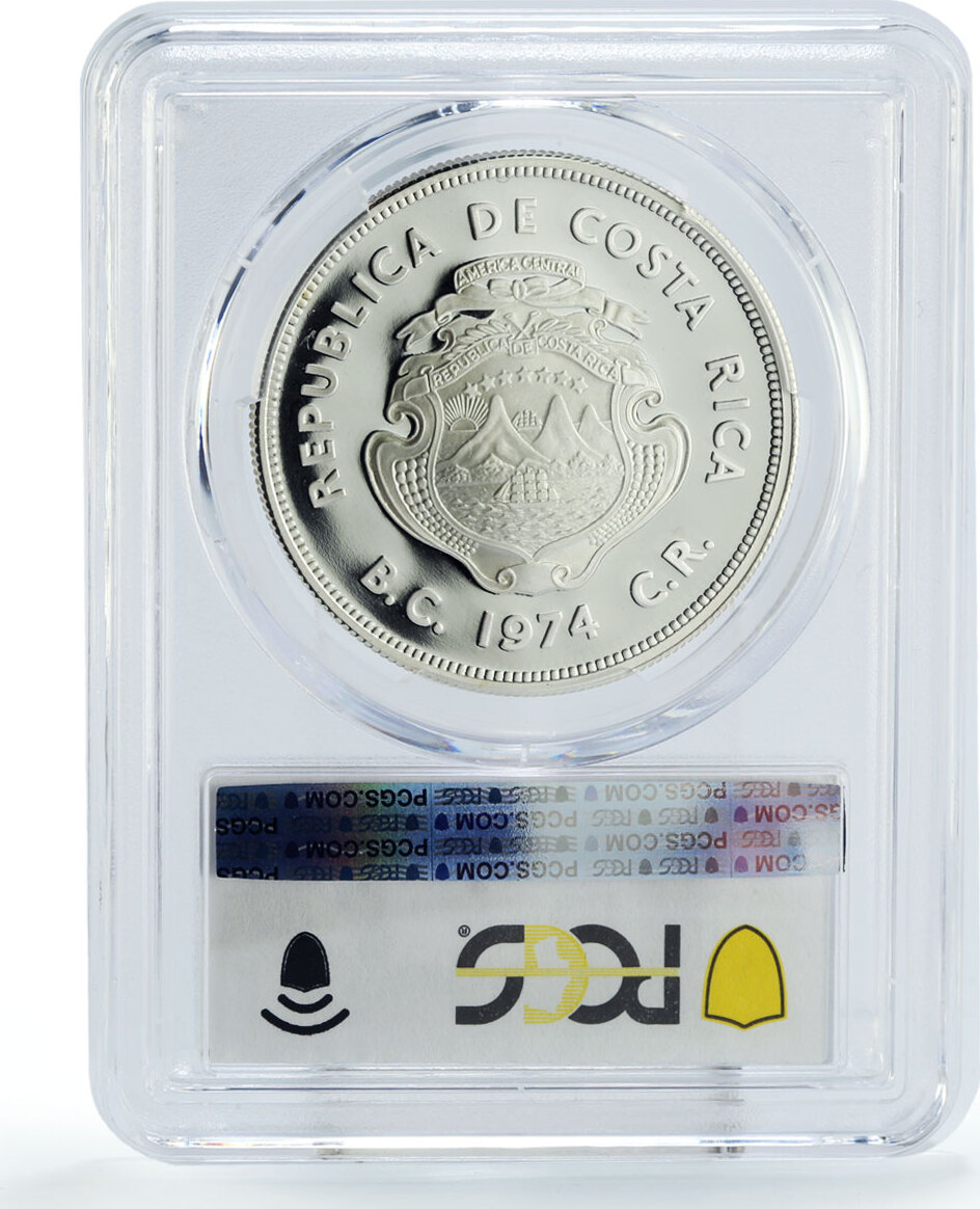 Costa Rica 50 colones Conservation Green Turtle PR69 PCGS silver coin ...