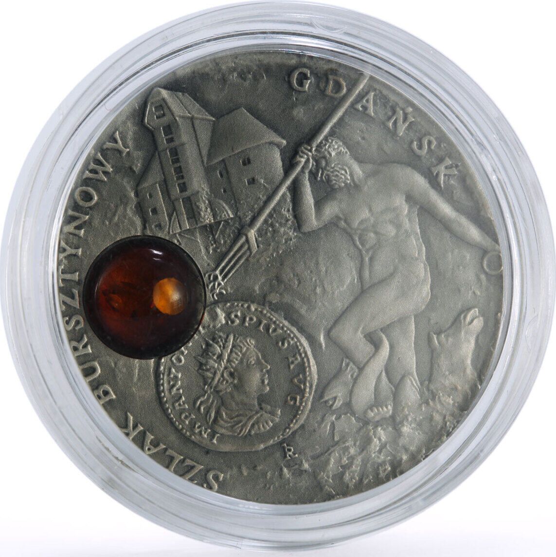 Niue 1 dollar Amber Routes Gdansk City silver coin 2008 UNC | MA-Shops