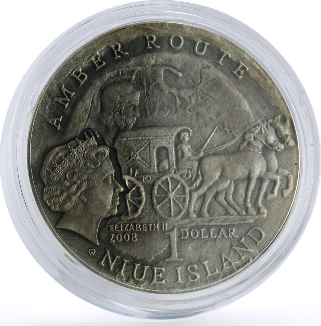 Niue 1 dollar Amber Routes Gdansk City silver coin 2008 UNC | MA-Shops