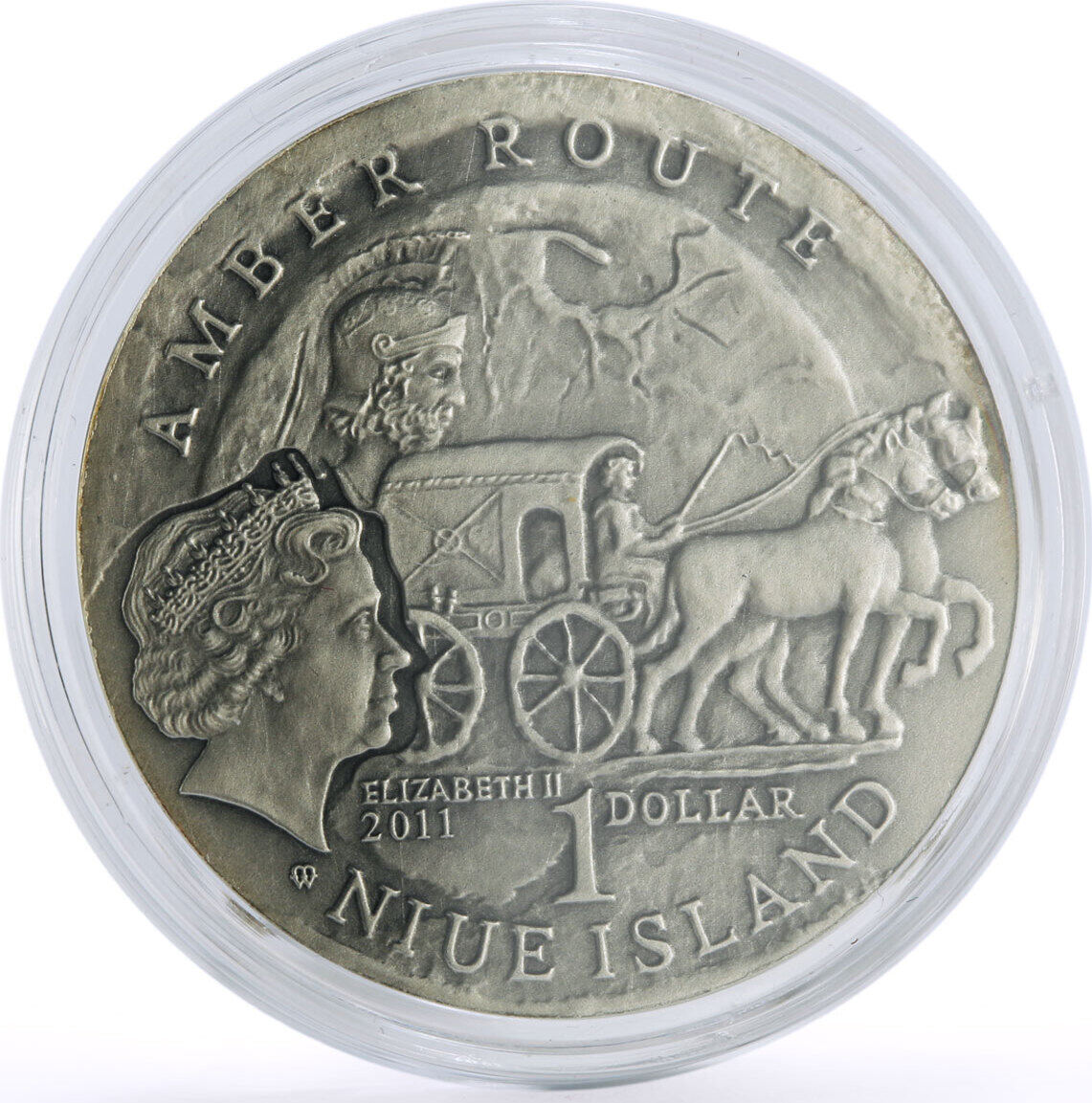 Niue 1 dollar Amber Routes Aquileia City silver coin 2011 UNC | MA-Shops