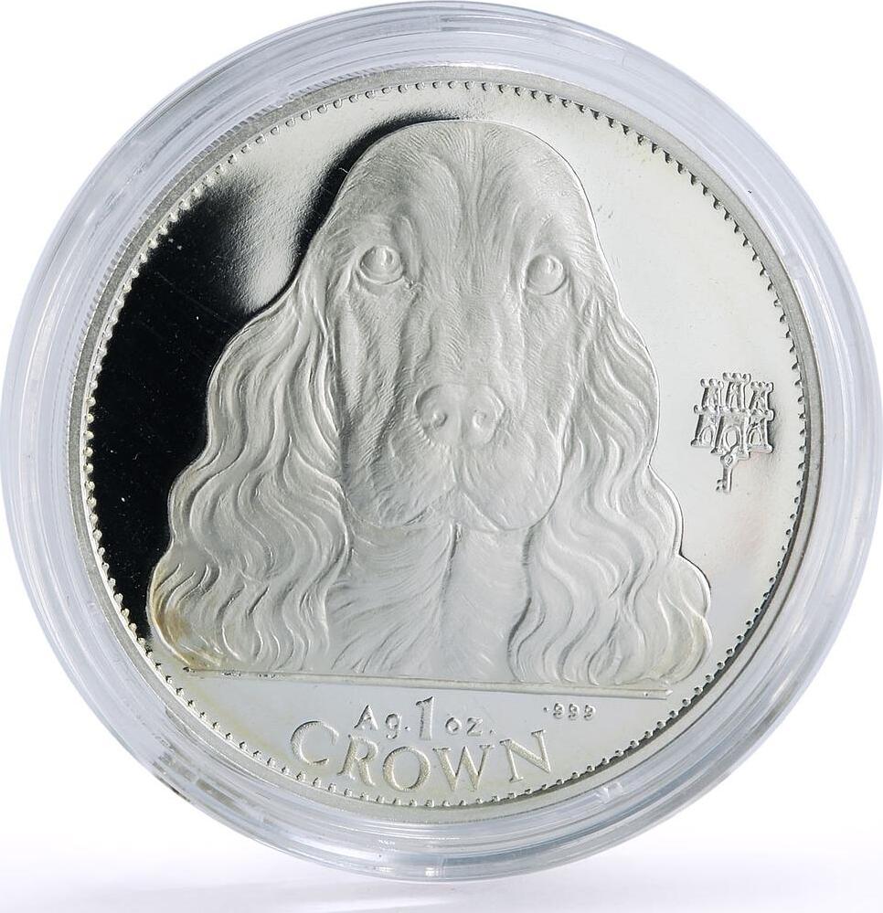 Gibraltar 1 crown Home Pets Cocker Spaniel Dog Animals proof silver ...