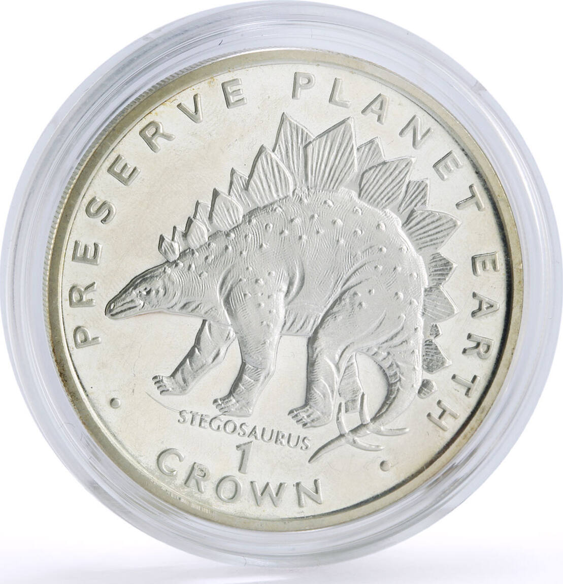 Gibraltar 1 crown Preserve Planet Earth Stegosaurus Dinosaur silver ...