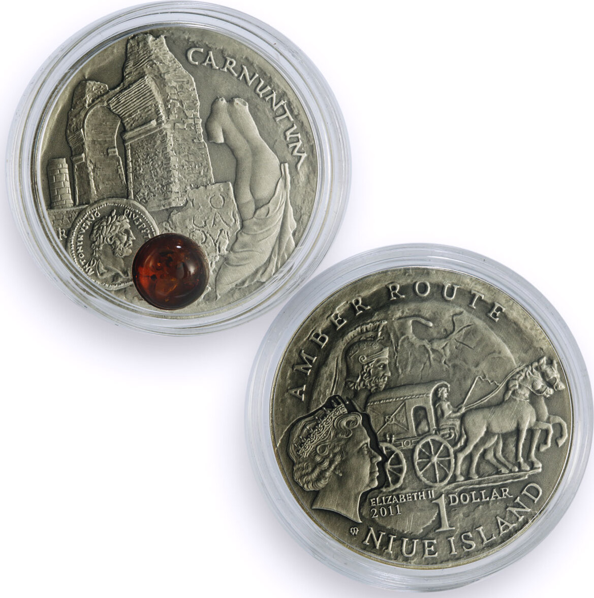 1 dollar 2008 Niue set of 8 coins Amber Routes Middle Ages Cities ...