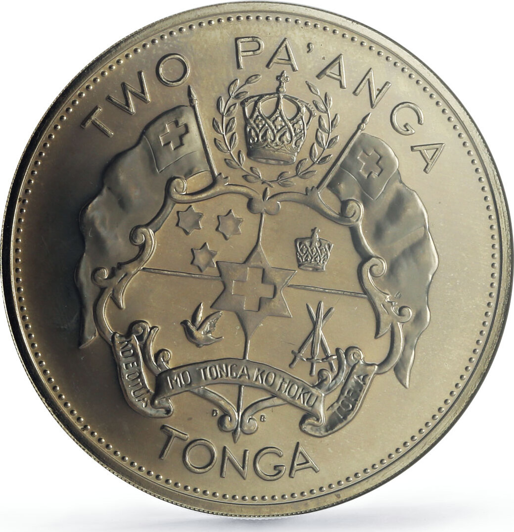 Tonga 2 paanga Coronation King Tupou IV Politics KM-19 PF66 NGC CuNi ...