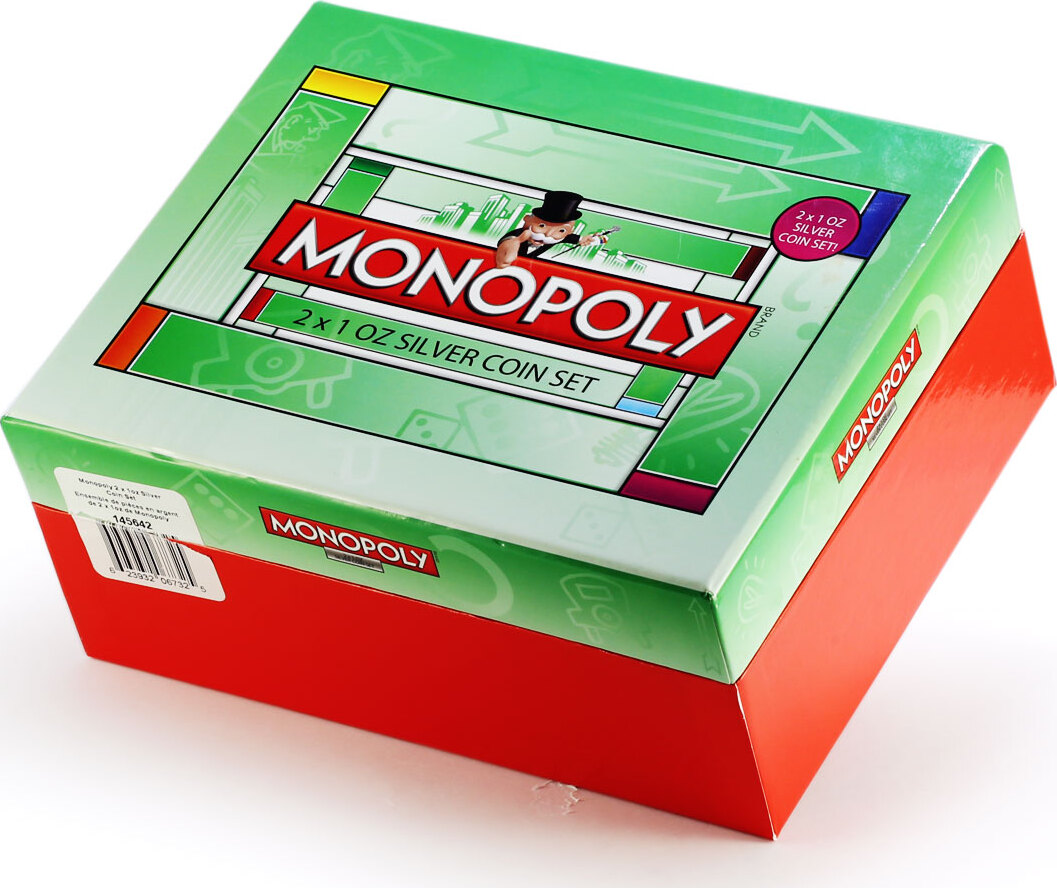 2 dollars Niue set of 2 coins Board Games Monopoly colored proof silver ...