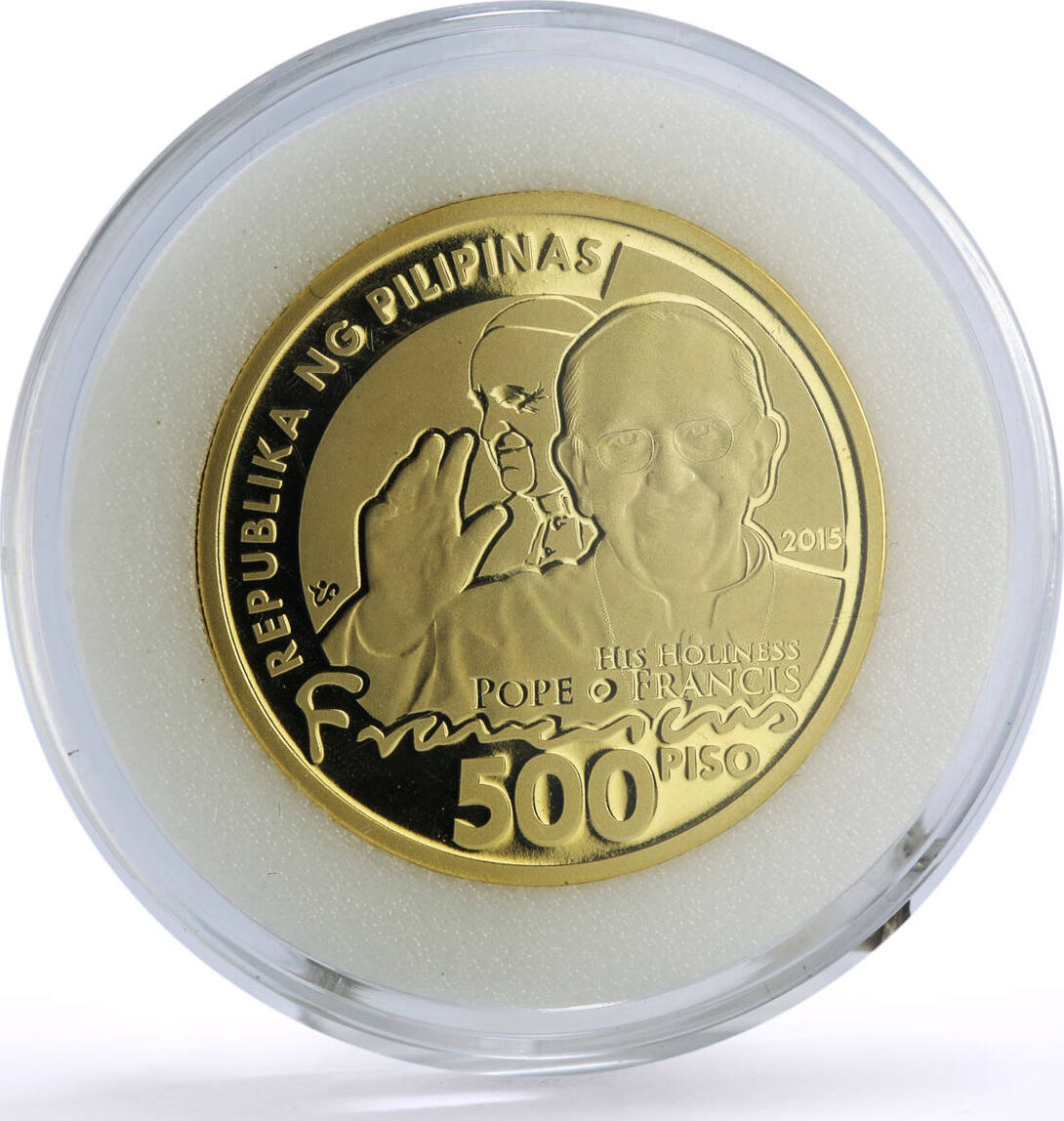 Philippines 500 piso Pope Francis Papal Visit Politics proof copper ...
