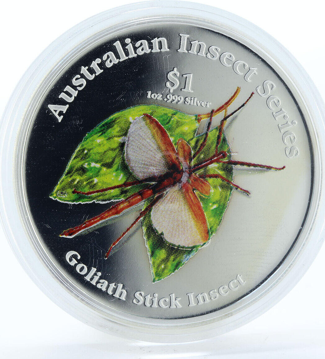 Cook Islands 1 dollar Goliath Stick Insect proof silver coin 2000 | MA ...
