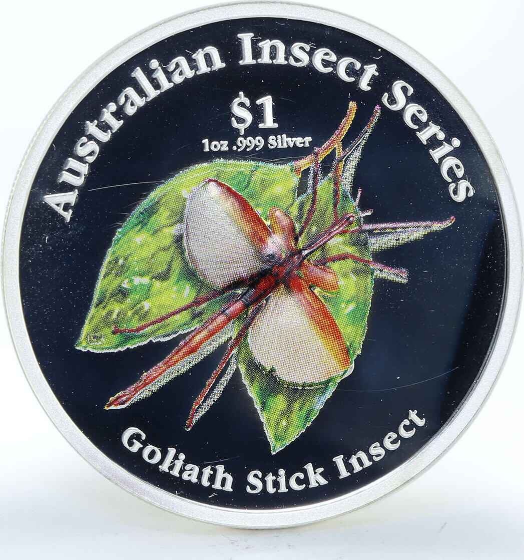 Cook Islands 1 dollar Goliath Stick Insect proof silver coin 2000 | MA ...