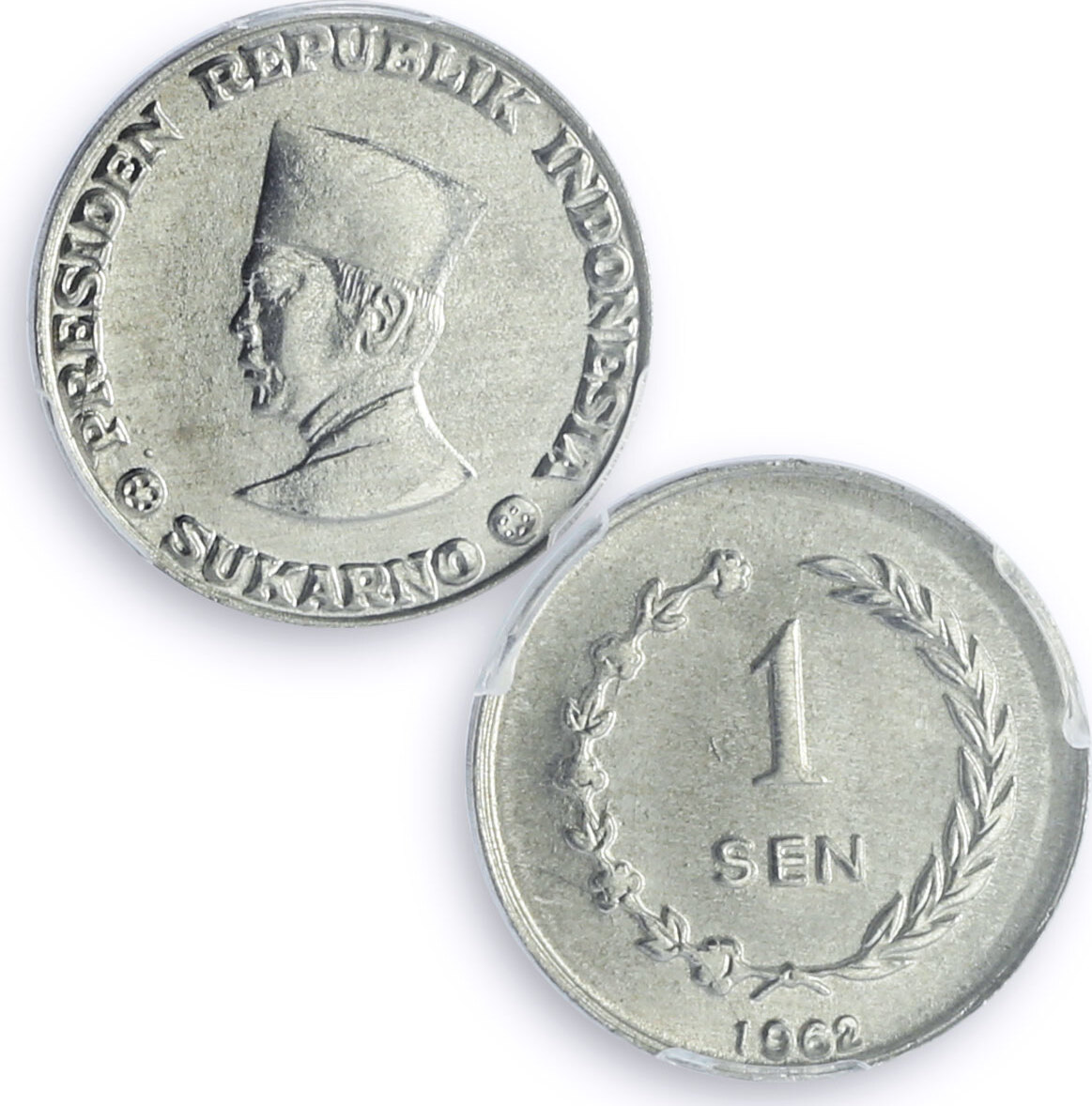 Indonesia Irian Barat 1 sen President Sukarno KM-5 MS64 PCGS aluminum coin 1962 UNC | MA-Shops