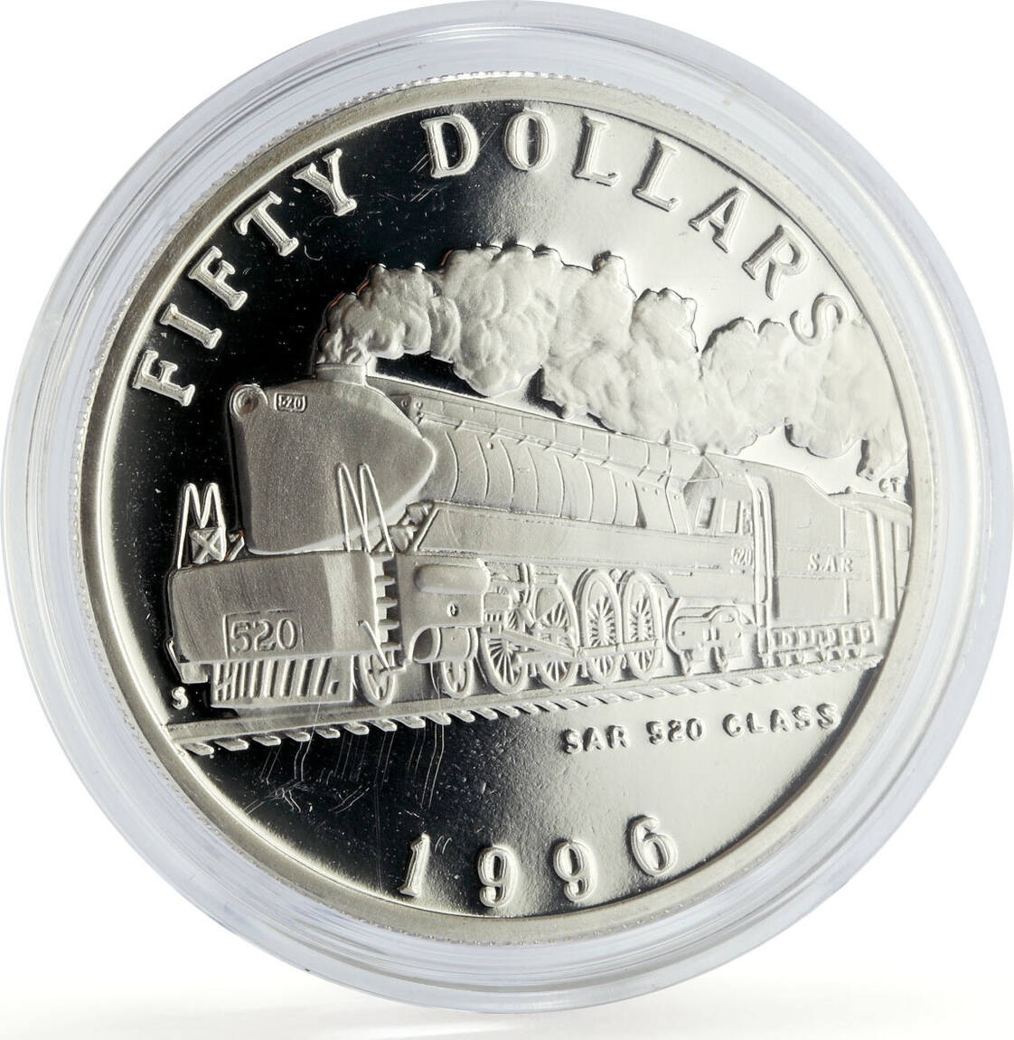 Marshall Islands 50 dollars SAR 520 Class Trains Railways proof silver ...