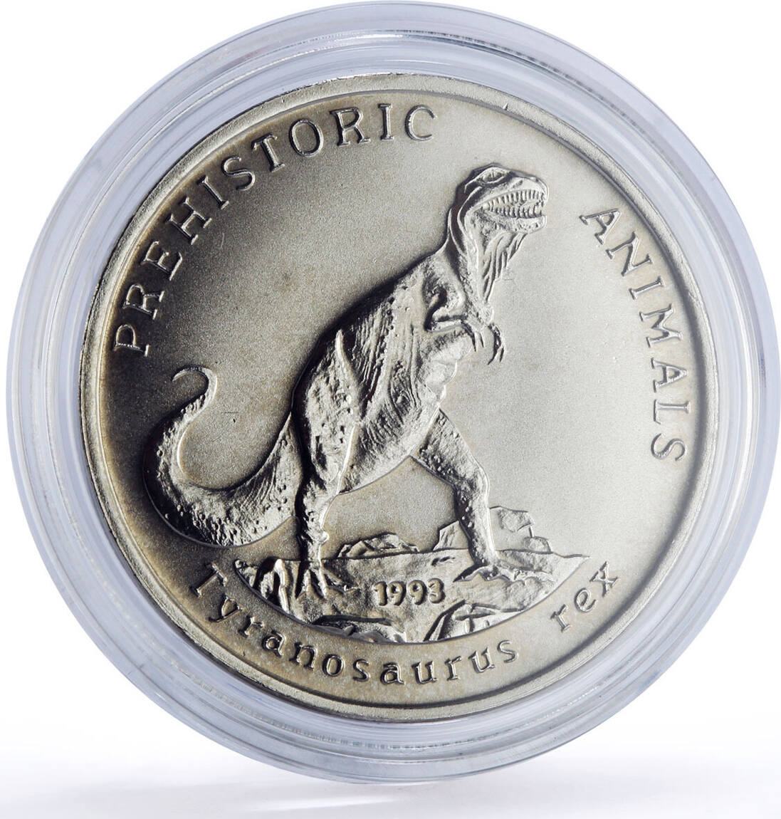 Laos 10 kip Tyrannosaurus Rex Prehistoric Animals Dinosaurs CuNi coin ...