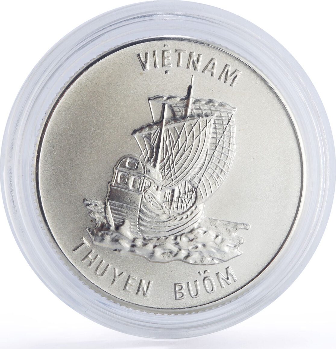 Vietnam 100 dong Junk Ship Boat History Seafaring silver coin 1986 BU ...