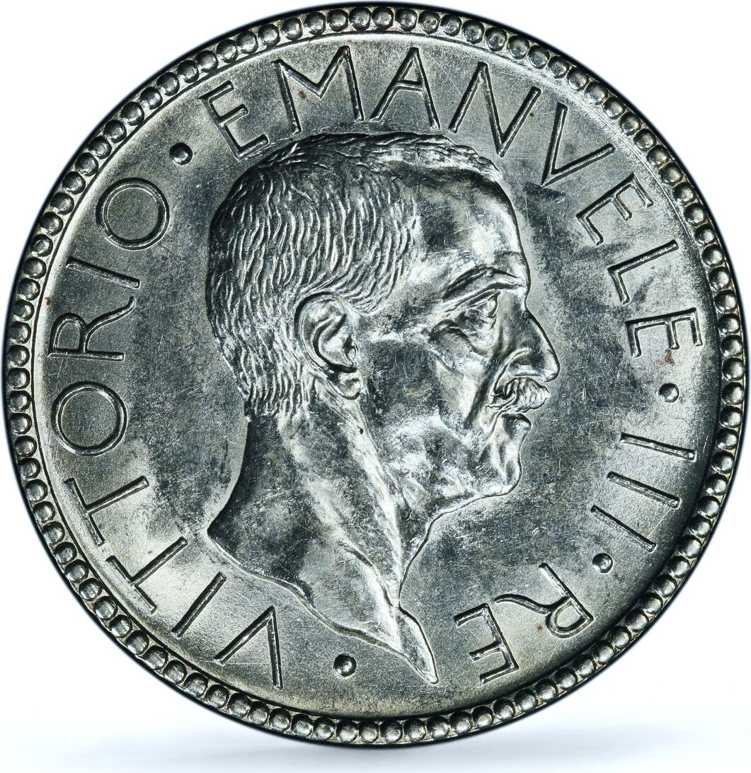 Italy 20 lire King Victor Emmanuel III Coinage KM-69 AU58 PCGS silver ...