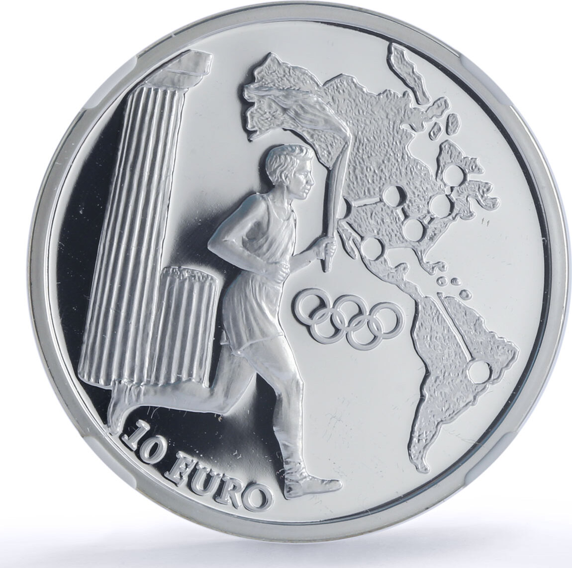Greece 10 euro Olympics Torch Relay Athens Americas PF69 NGC silver ...