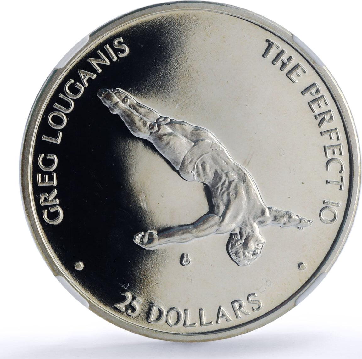 Marshall Islands 25 dollars Greg Louganis Jackknife PF68 NGC silver ...
