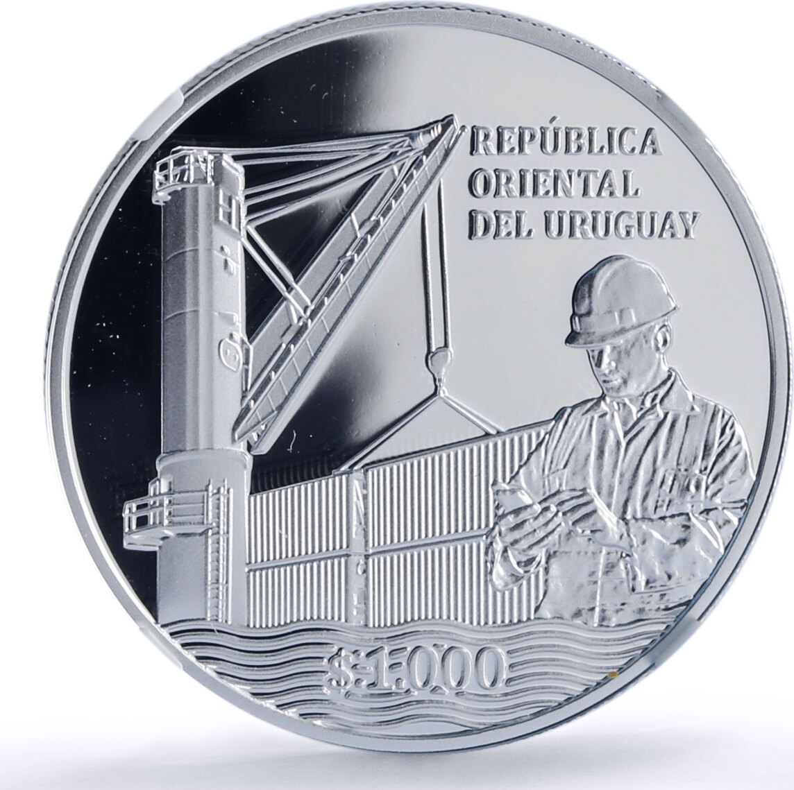 Uruguay 1000 pesos National Ports Administration ANP PF70 NGC silver ...
