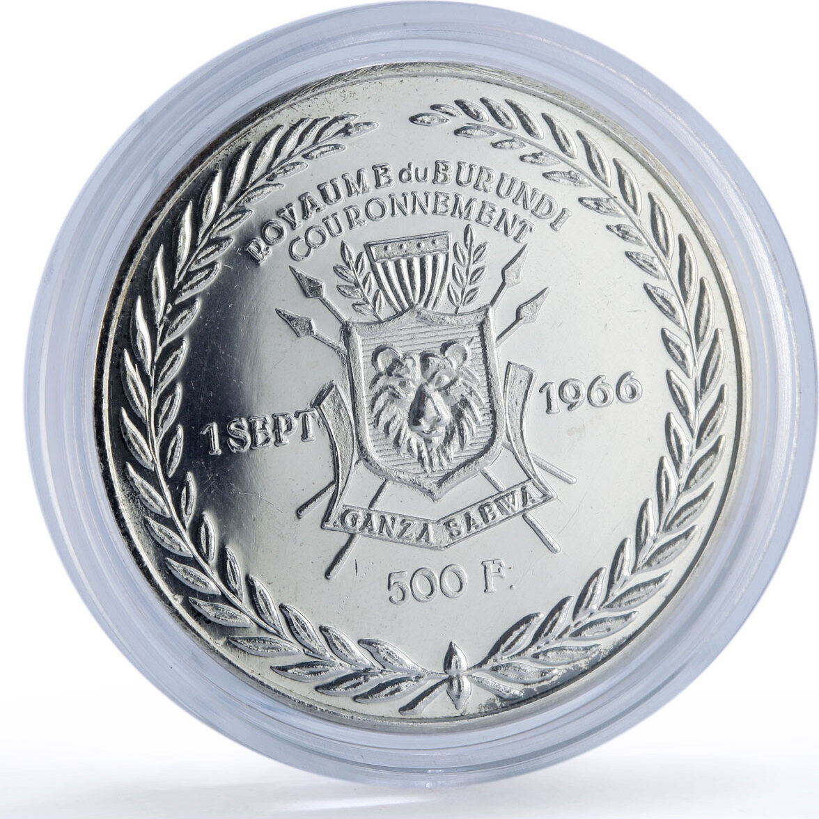 Burundi 500 francs King Ntare V Coronation History proof-like billon ...