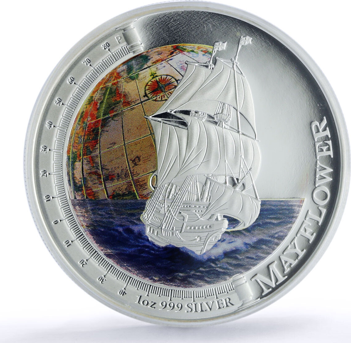 Tuvalu 1 dollar Mayflower Ship Clipper Seafaring PR 70 PCGS silver coin ...