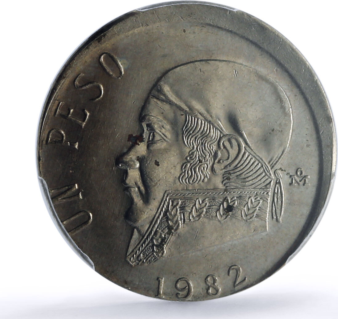 Mexico 1 peso Republic Coinage Morelos Pavon Error Uncentered MS63 PCGS ...