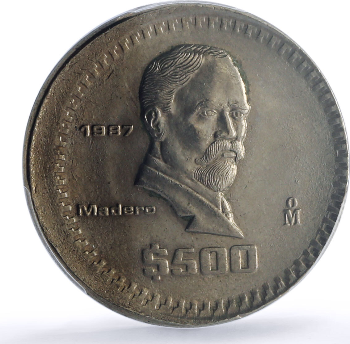 Mexico 500 pesos Republic Mint Error Broadstrike MS 62 PCGS CuNi coin ...