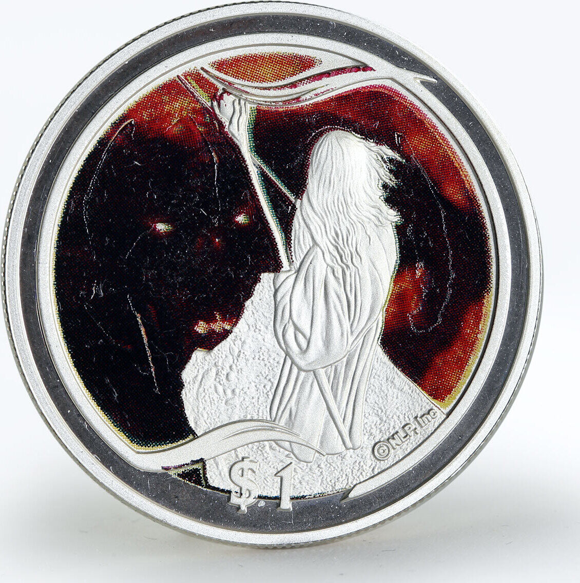 New Zealand 1 dollar Bridge of Kazad-Dum colored silver coin 2003 Proof ...