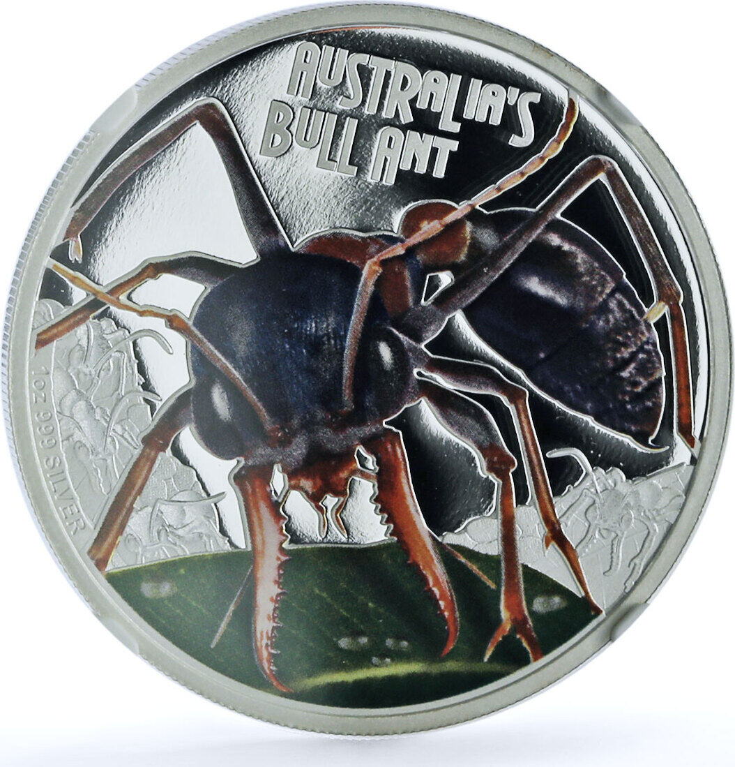 Tuvalu 1 dollar Australia Bull Ant Wildlife Fauna PF 70 NGC silver coin ...