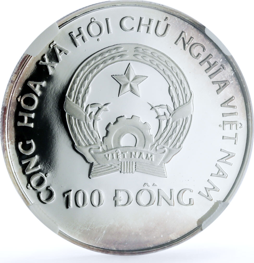 Vietnam 100 dong Gymnast Atlanta Olympics KM-47 PF 69 NGC silver coin ...
