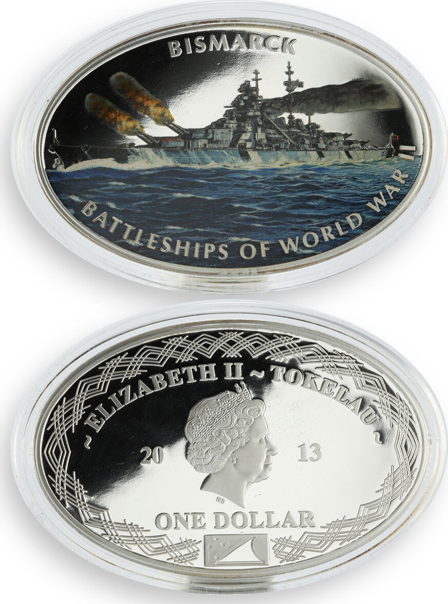 1 dollar Tokelau set 6 coins Battleships of World War II copper-nickel ...