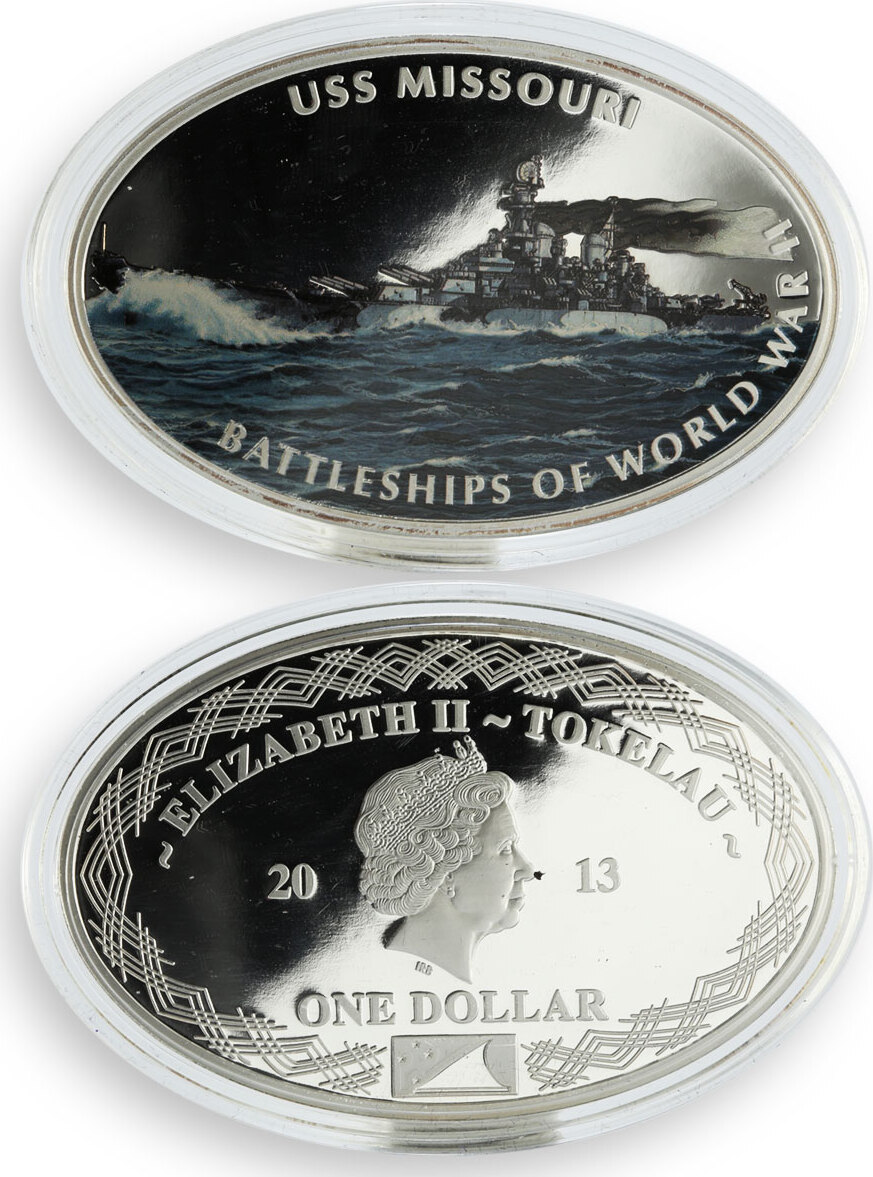1 dollar Tokelau set 6 coins Battleships of World War II copper-nickel ...