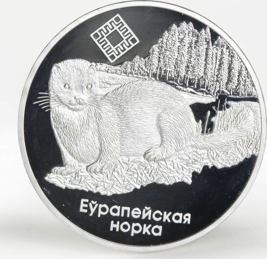Belarus 20 rubles Chervony Bor mink proof silver coin 2006 | MA-Shops
