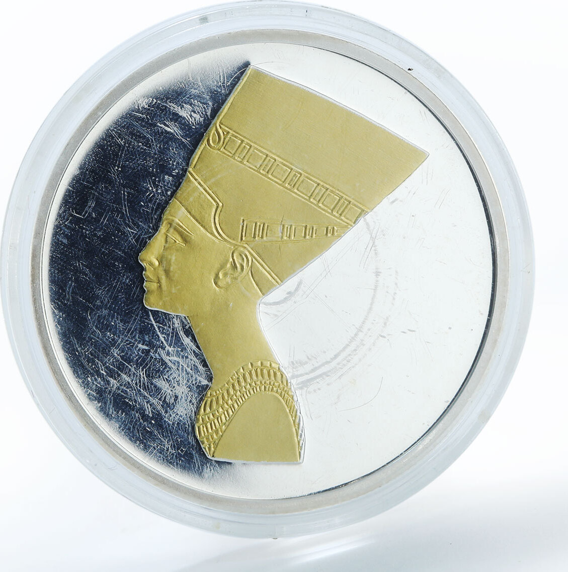 Cambodia 3000 riels Nefertiti queen of Ancient Egypt silver gilded coin ...