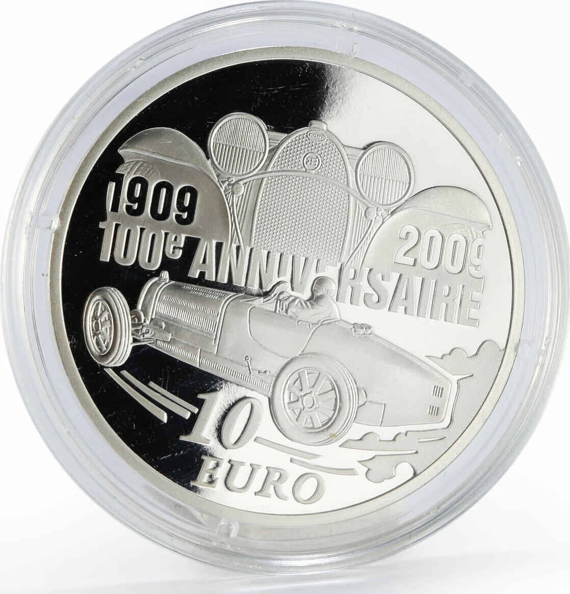 France 10 euro 100th Anniversary Brand Ettore Bugatti silver coin 2009 ...