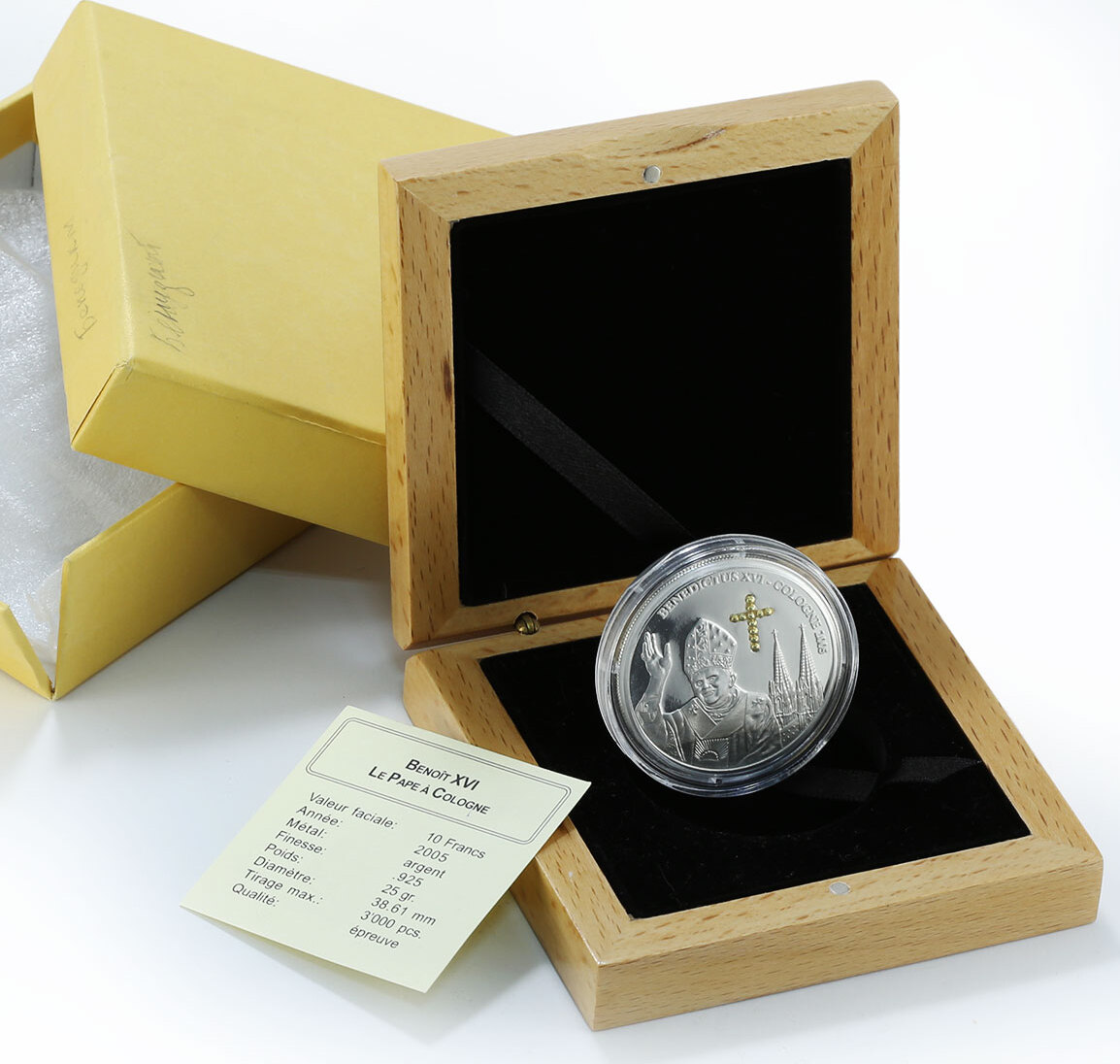 Congo 10 francs Benedictus XVI Cologne silver coin 2005 Proof | MA-Shops