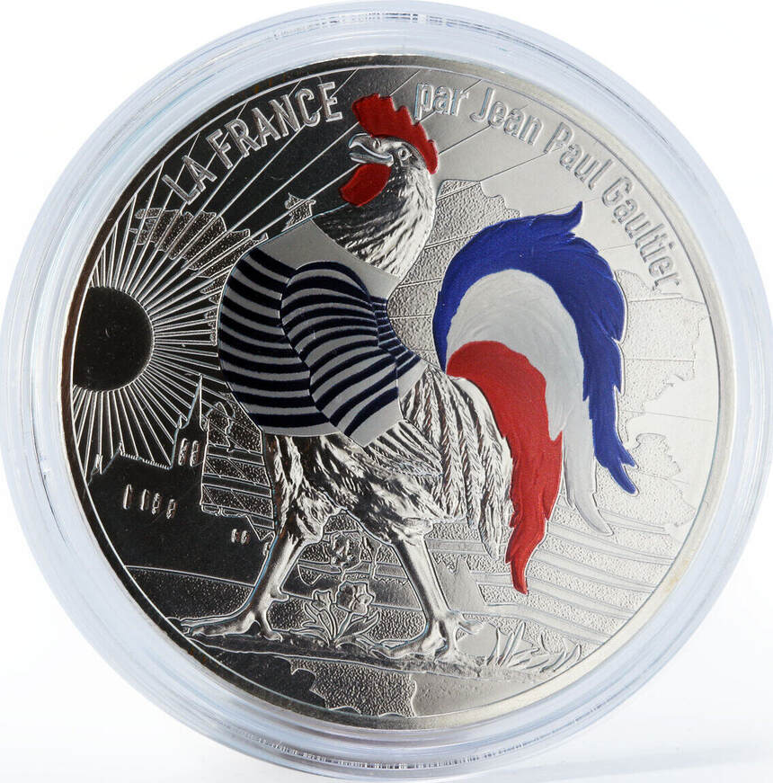 France 50 euro Jean-Paul Gaultier Coq Mariniere proof silver coin 2017 ...