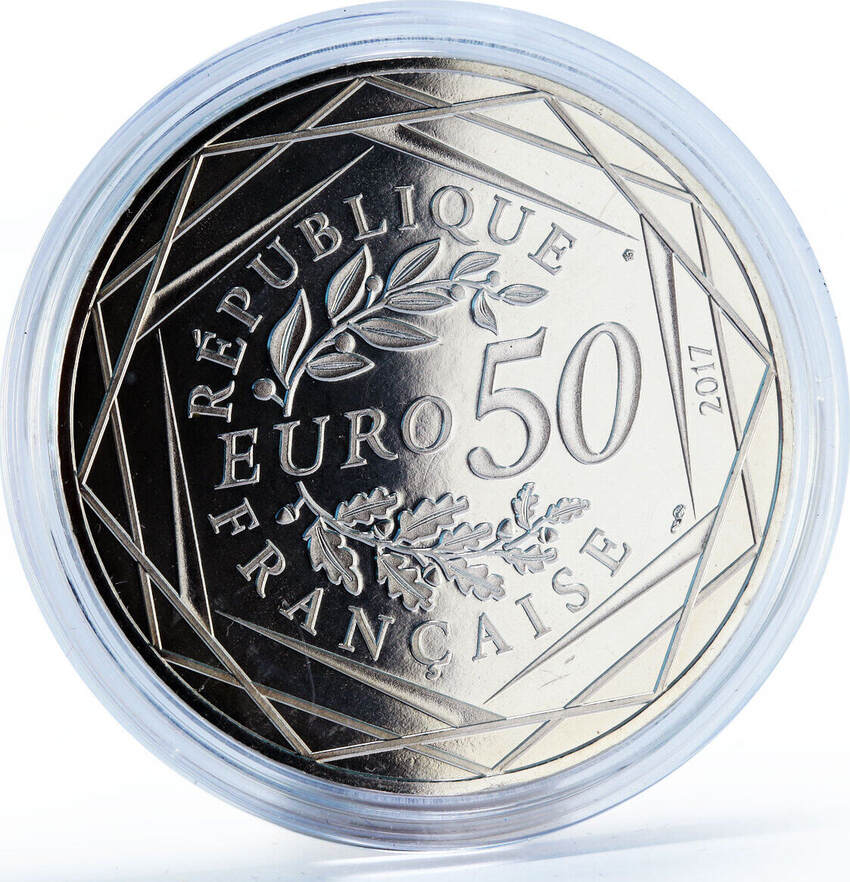 France 50 euro Jean-Paul Gaultier Coq Mariniere proof silver coin 2017 ...