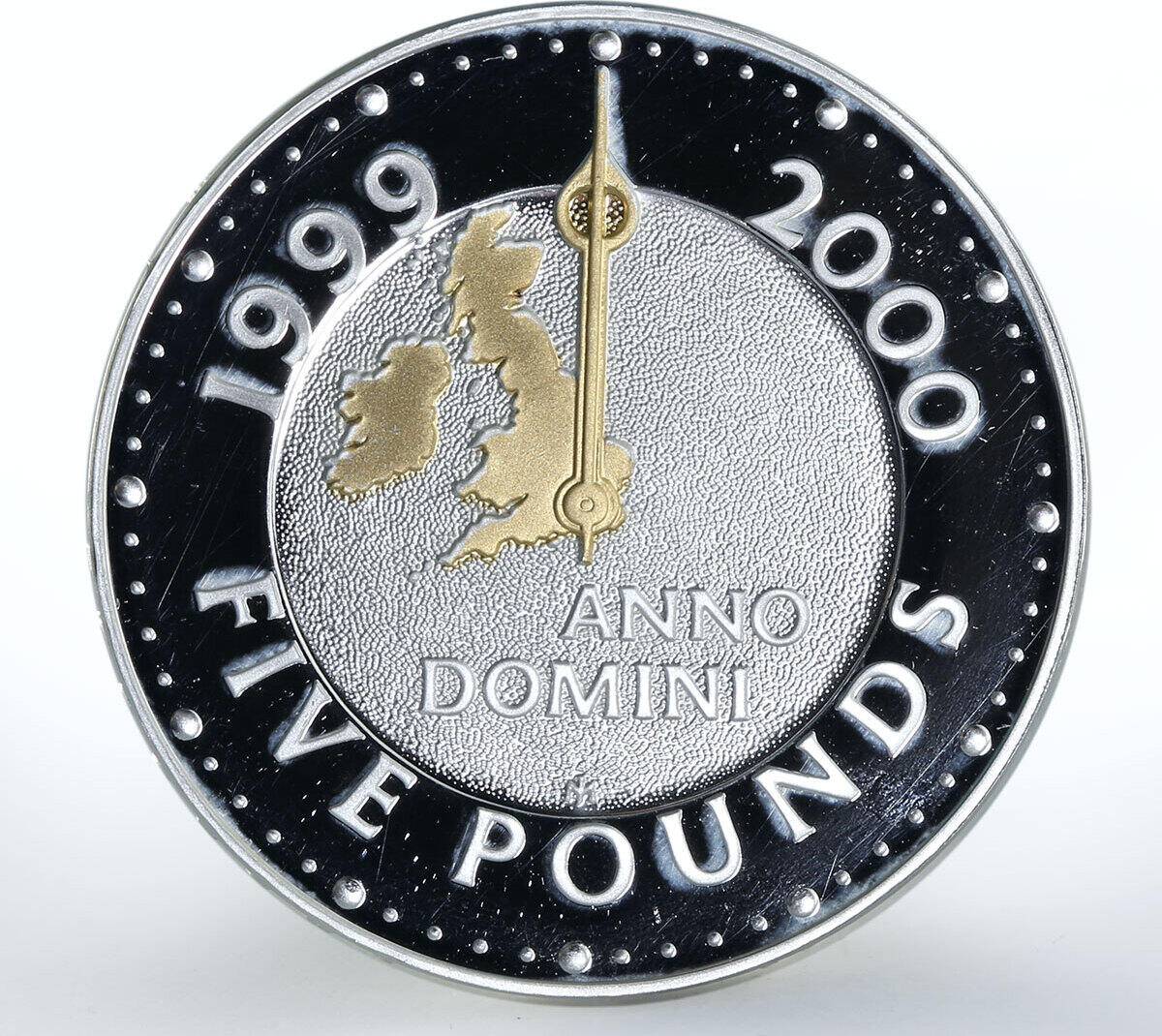 5 pounds 2000 United Kingdom set of 2 coins Millennium proof silver and ...