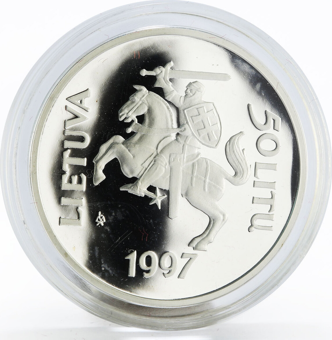 Lithuania 50 litu 450th Anniversary of First Lithuanian Book silver ...