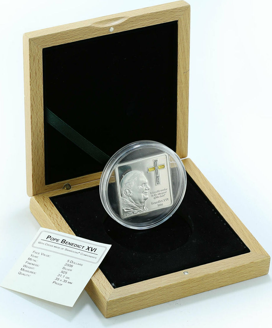 Cook Islands 5 dollars Pope Benedict XVI silver coin 2006 Proof | MA-Shops