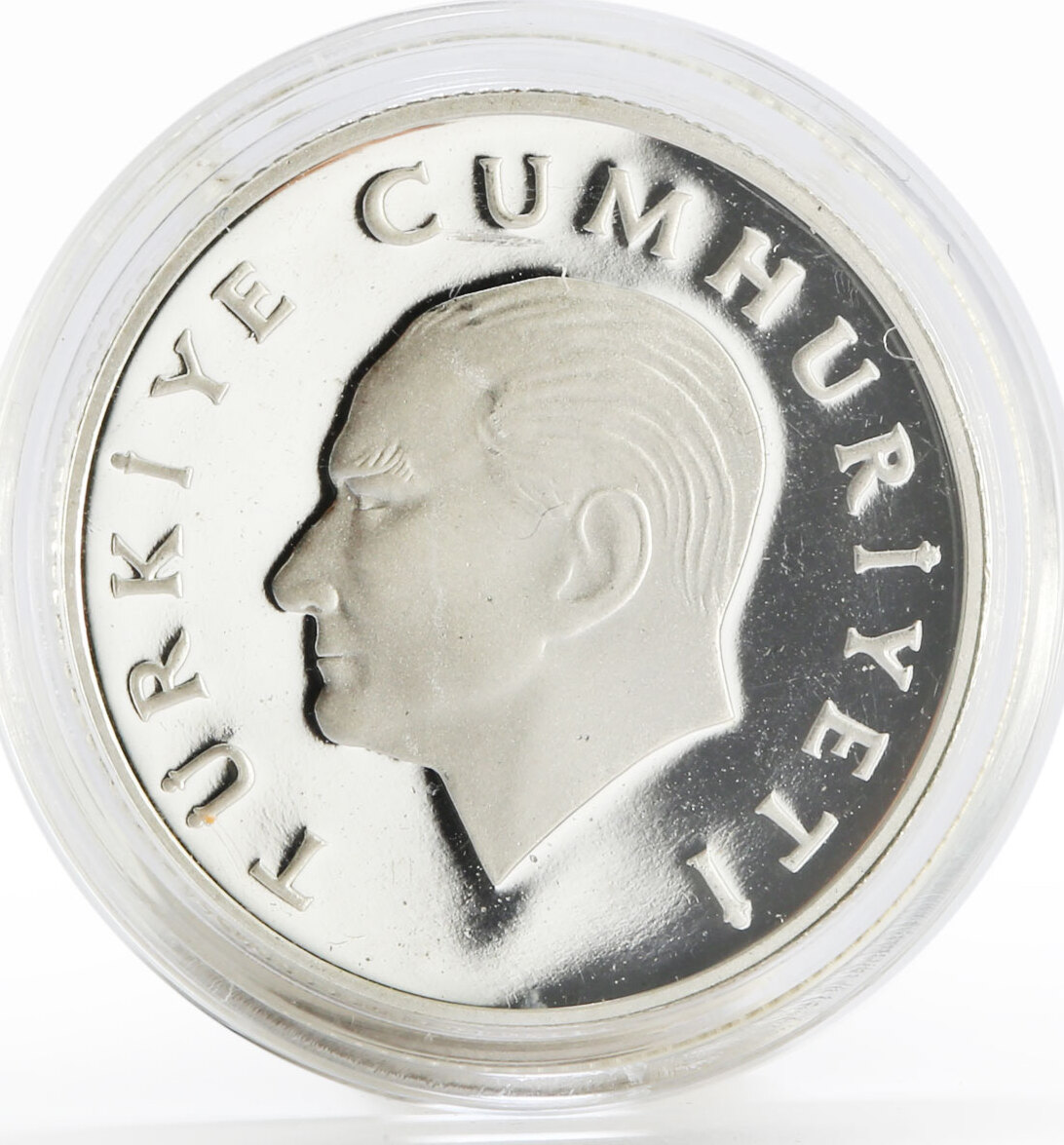 Turkey 500 lira 10th Anniversary of Circulation Special Edition silver ...