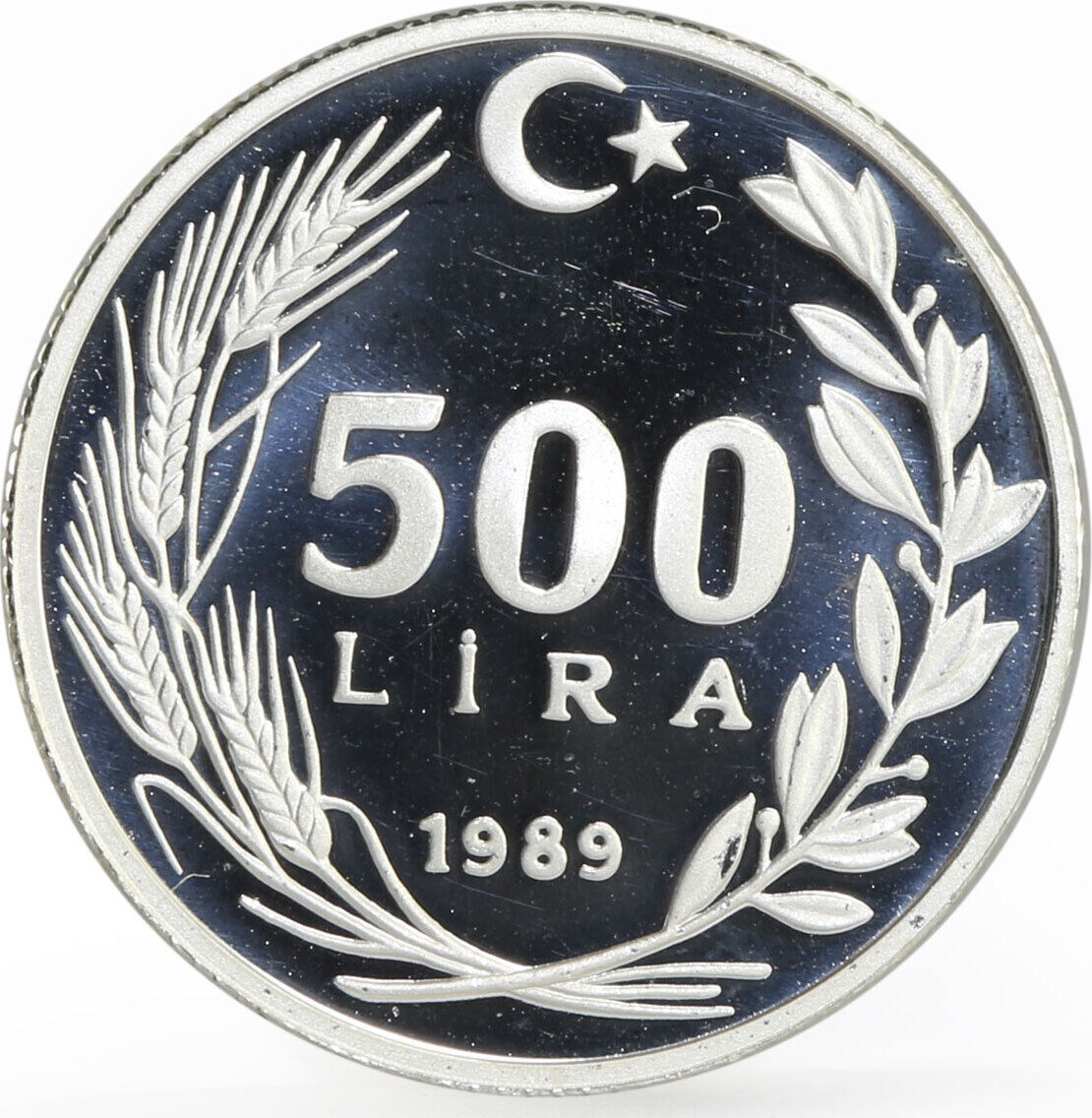 Turkey 500 lira 10th Anniversary of Circulation Special Edition silver ...
