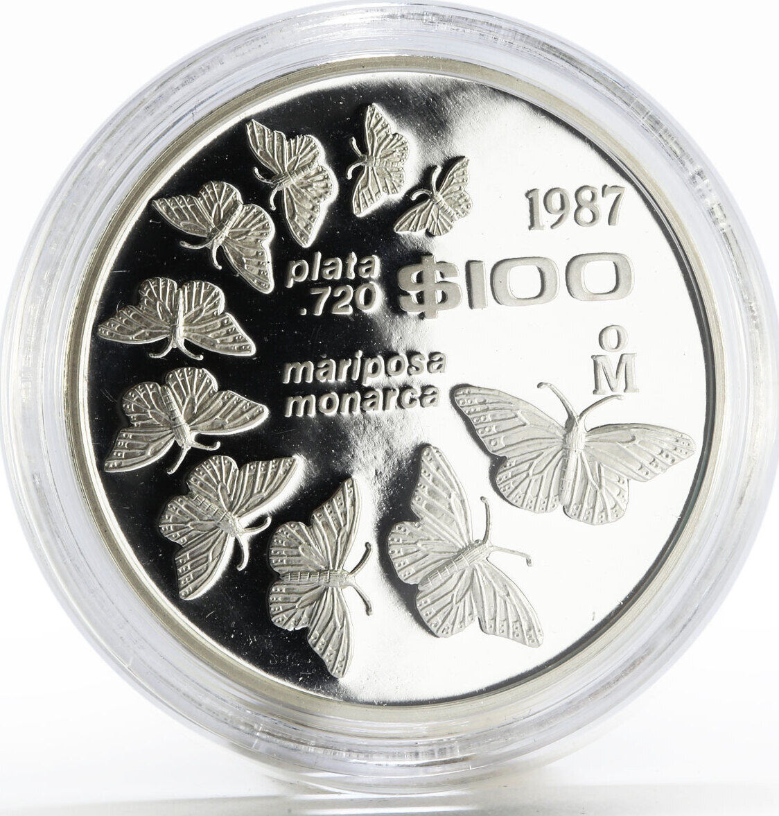 Mexico 100 pesos Monarch Butterflies Fauna proof silver coin 1987 | MA ...